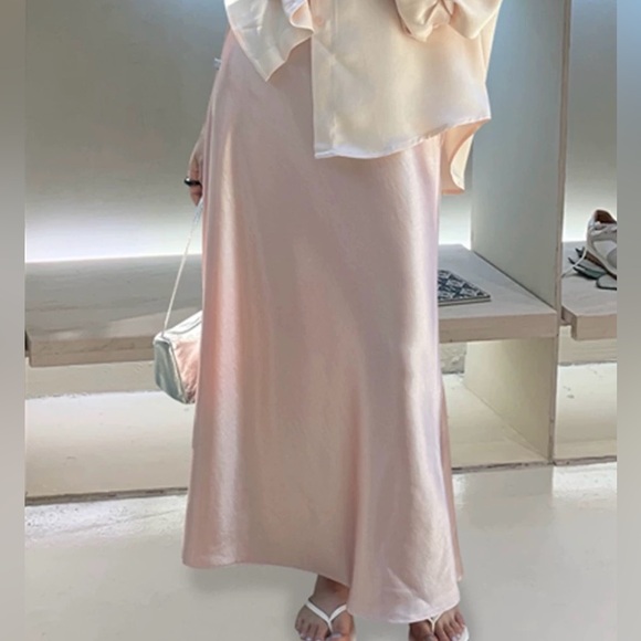 Skirts | Satin Pink Maxi Mermaid Skirt Influencer Style | Poshmark
